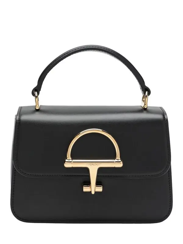 Gucci Siena Mini Handbag In Smooth Calfskin With Horsebit Detail - Black