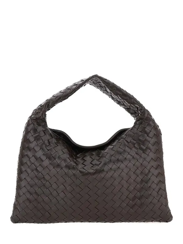 Bottega Veneta Hop Intrecciato Shoulder Bag With Woven Handle - Brown