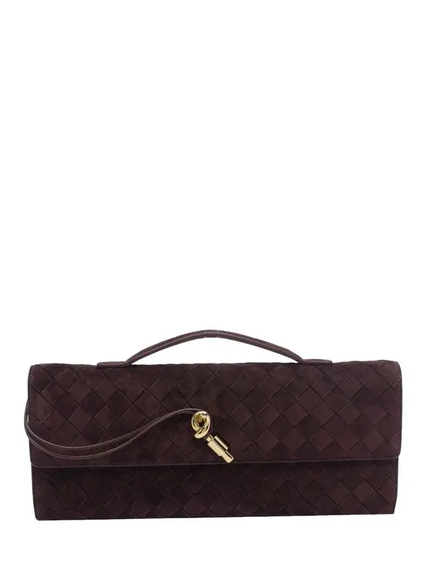 Bottega Veneta Andiamo Intrecciato Suede Leather Clutch - Multicolor