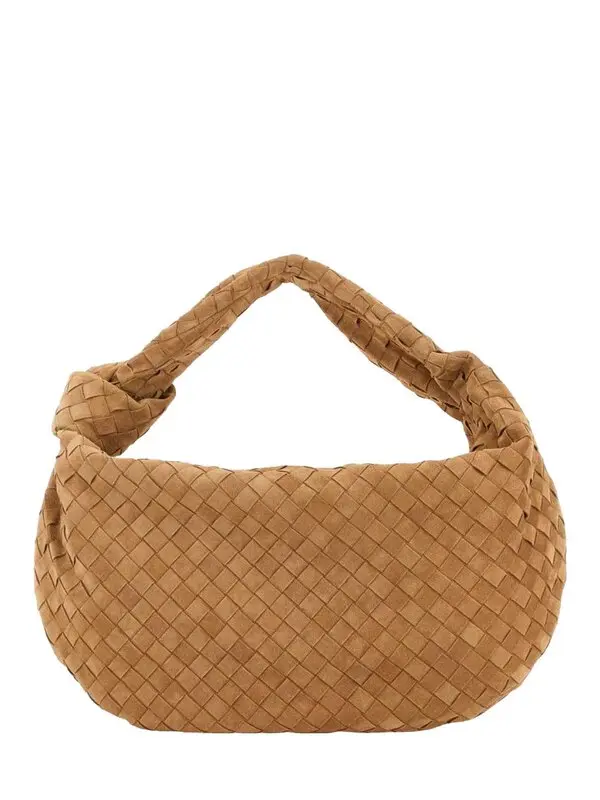 Bottega Veneta Jodie Intrecciato Calf Leather Shoulder Bag With Knot - Brown