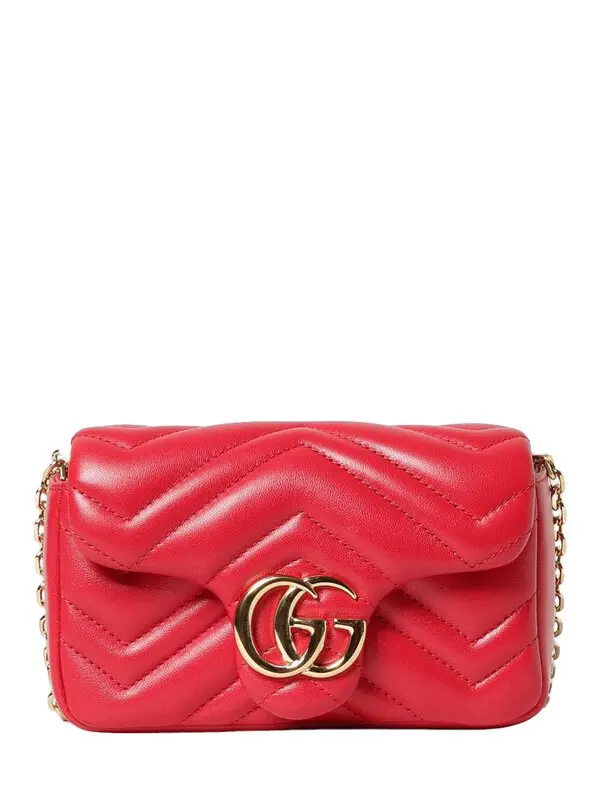 Gucci Gg Marmont Matelassé Nappa Mini Shoulder Bag - Red
