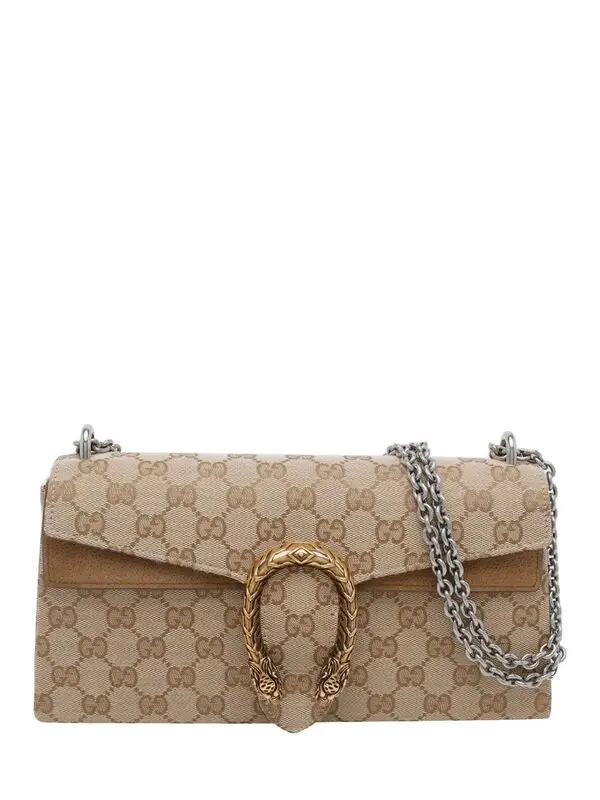 Gucci Dionysus Gg Monogram Jacquard Shoulder Bag With Chain Strap - Cream