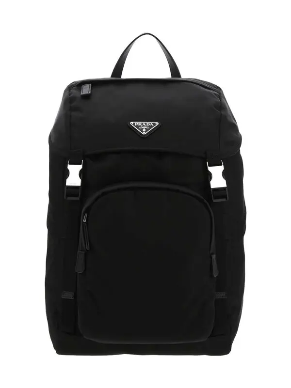 Prada Backpack With Logo Detail - Black