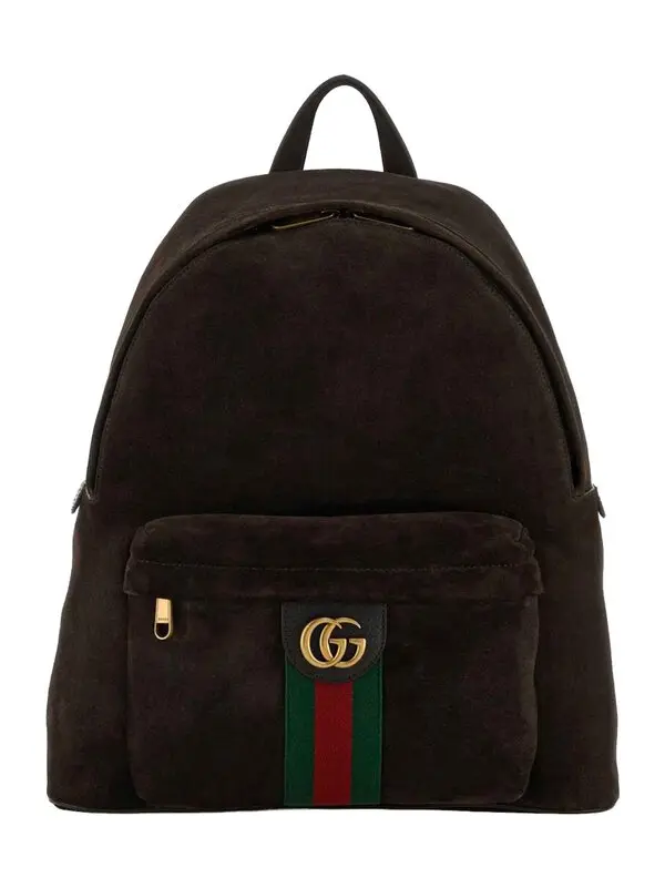 Gucci Ophidia Suede Backpack With Gg Monogram - Black