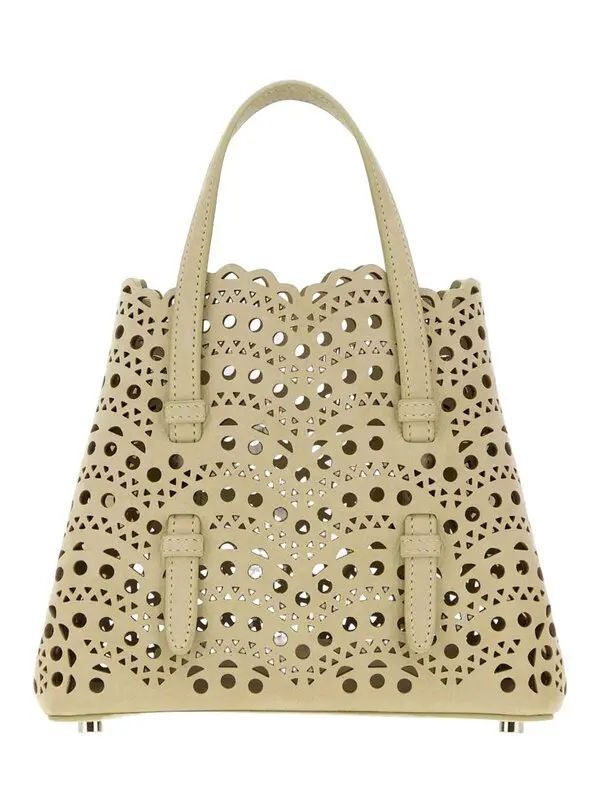 Alaïa Mina Perforated Nubuck Handbag - Green