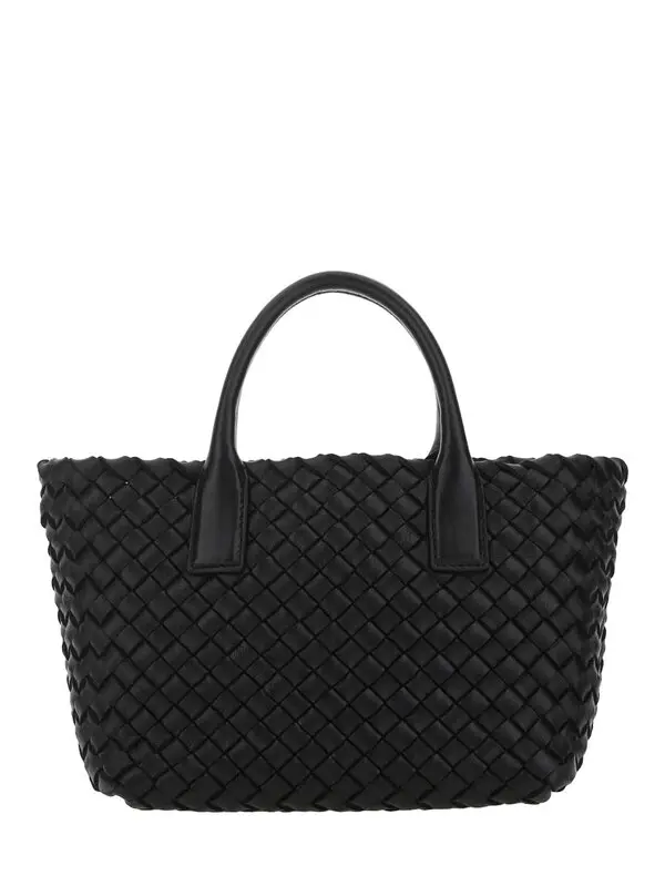 Bottega Veneta Mini Cabat Intrecciato Lambskin Bag - Black