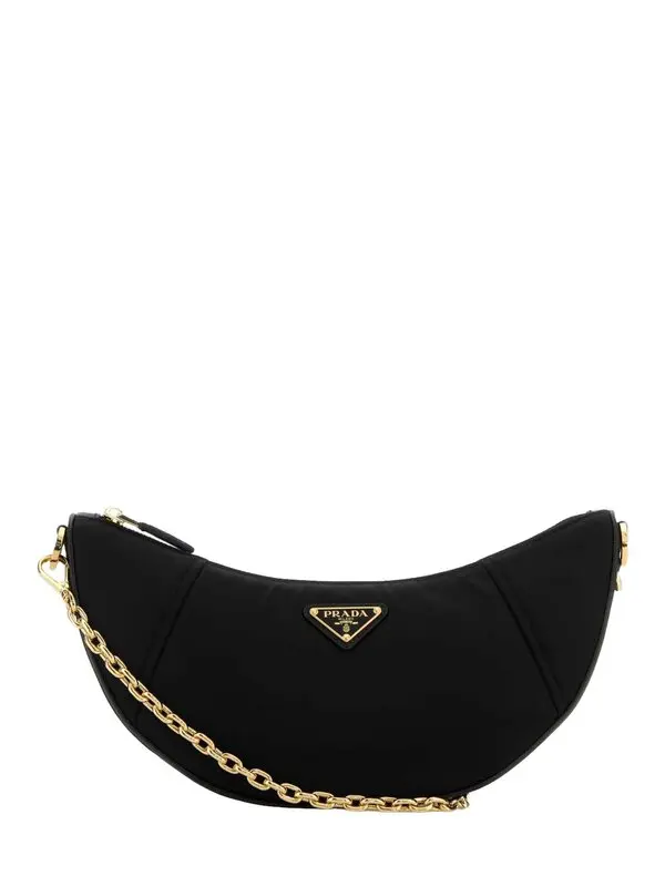 Prada Shoulder Bag With Chain Strap - Black