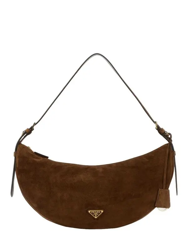 Prada Suede Shoulder Bag - Brown