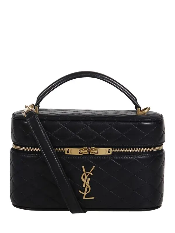 Saint Laurent Quilted Lambskin Vanity Case - Black