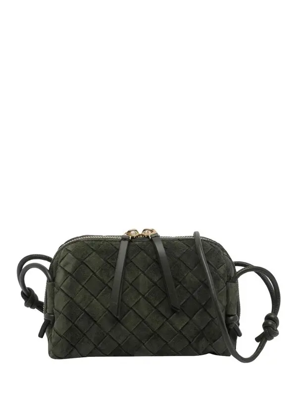 Bottega Veneta Concert Intrecciato Suede Leather Mini Bag - Green