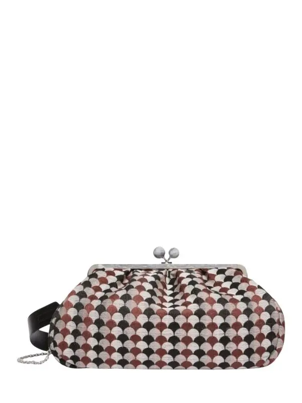 Max Mara Patterned Clasp Clutch - Cream