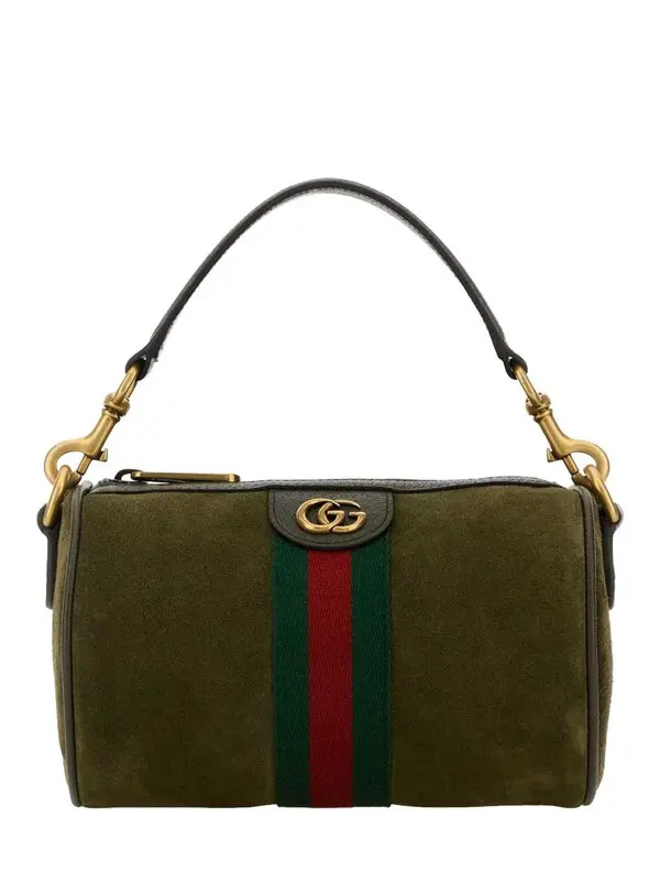Gucci Ophidia Cylindrical Shoulder Bag With Web Stripe - Green