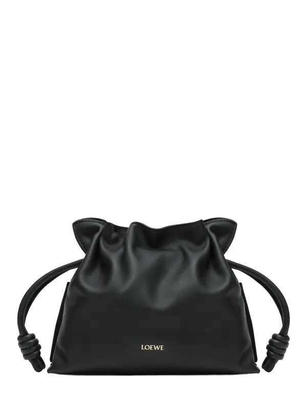 Loewe Flamenco Mini Clutch Bag In Calfskin - Black