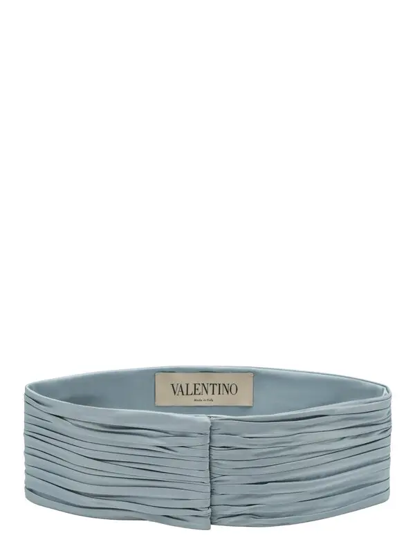 Valentino Garavani Ruched Waist Belt - Gray