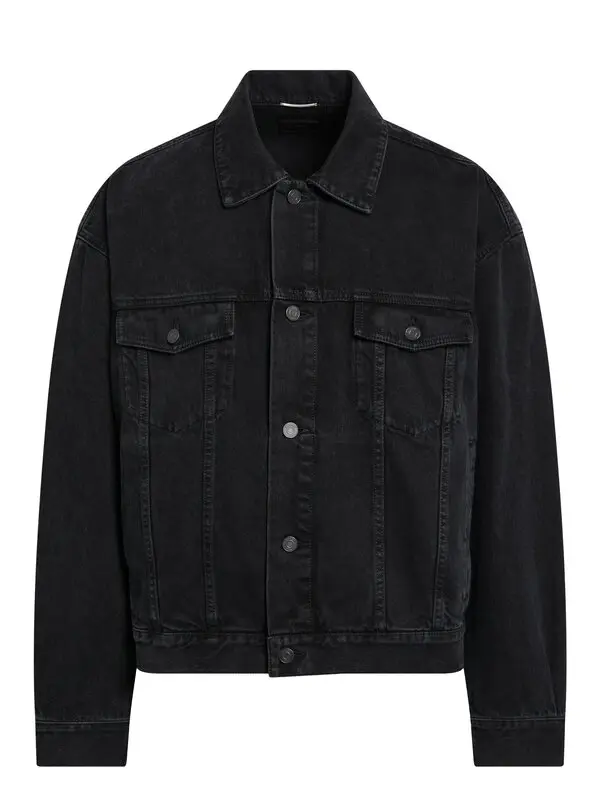 Saint Laurent Washed Denim Jacket - Black