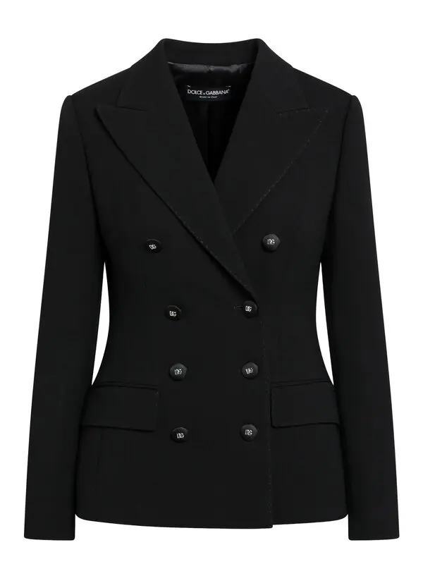 Dolce & Gabbana Virgin Wool Double-breasted Jacket - Black