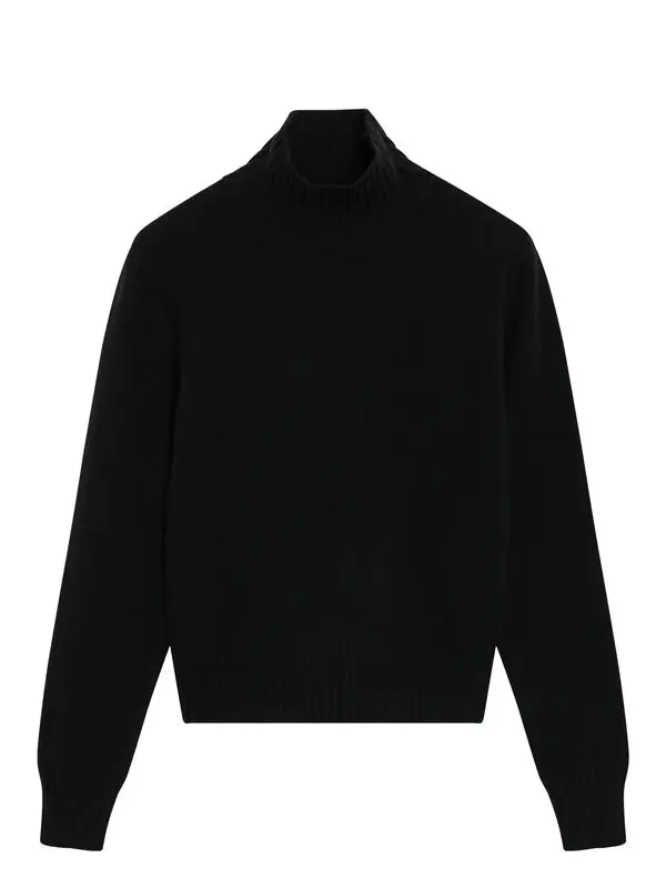 AMI Paris Cashmere And Wool Turtleneck Jumper - Black