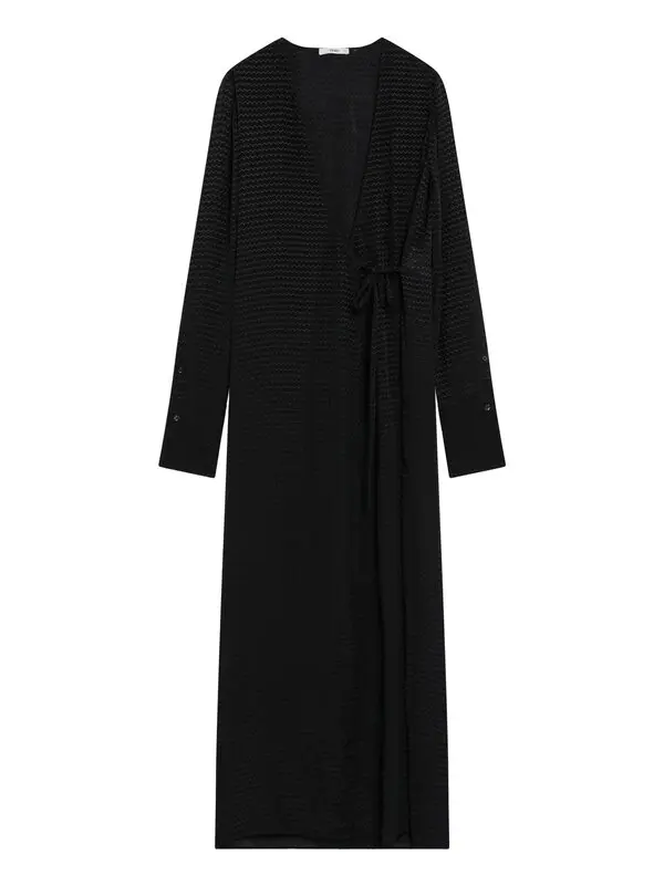 Fendi Jacquard Silk Long Dress - Black