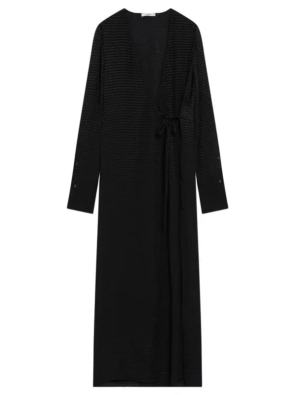 Fendi Jacquard Silk Long Dress - Black