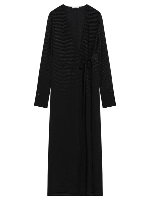 Fendi Jacquard Silk Long Dress - Black