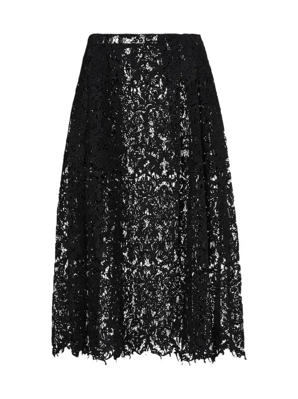 Fendi Macrame Lace Skirt - Black