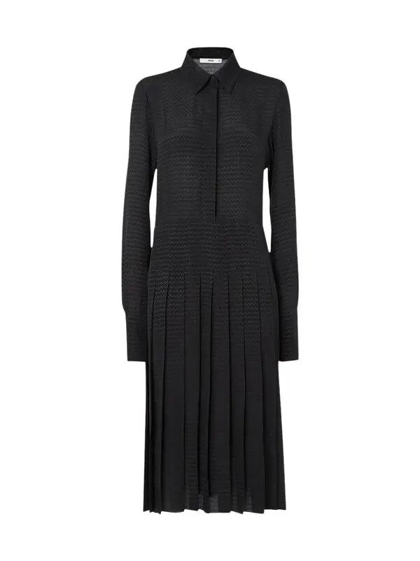 Fendi Jacquard Silk Dress - Black
