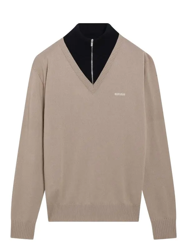Miu Miu Cashmere Turtleneck Sweater - Cream