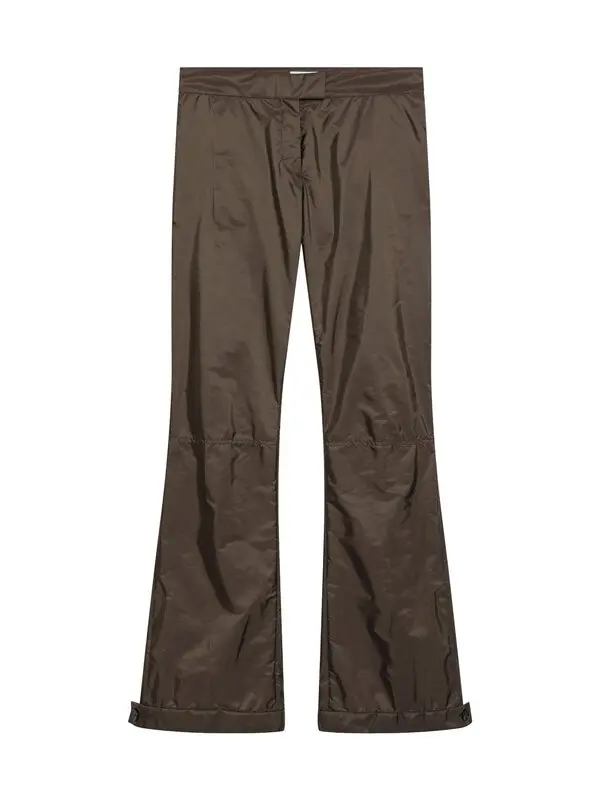 Miu Miu Technical Fabric Flared Trousers - Brown