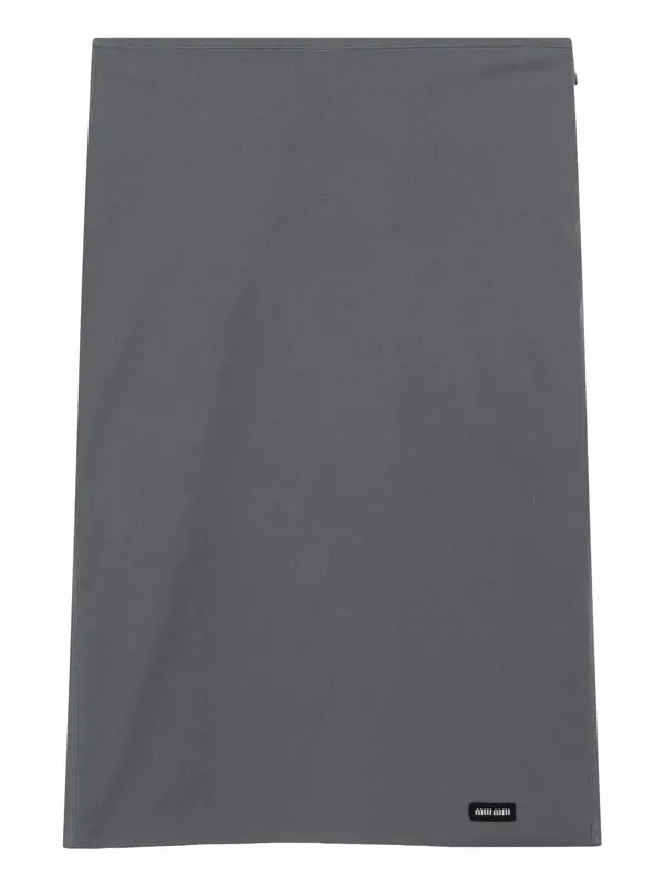 Miu Miu Grey Stretch Poplin Pencil Skirt - Gray