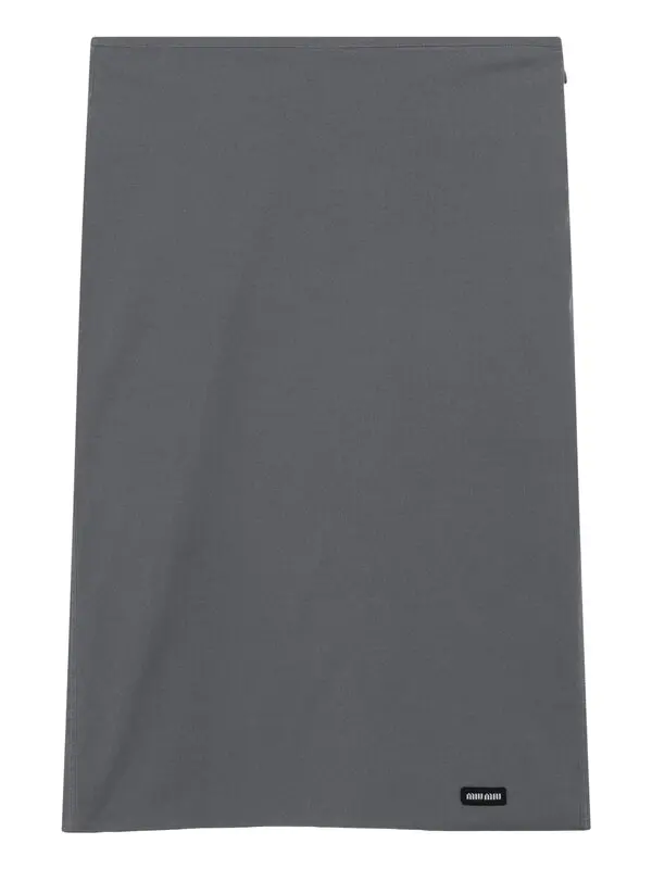 Miu Miu Grey Stretch Poplin Pencil Skirt - Gray