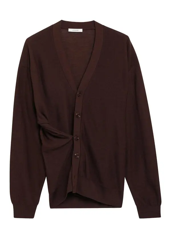 LEMAIRE Twisted Merino Wool Cardigan - Brown