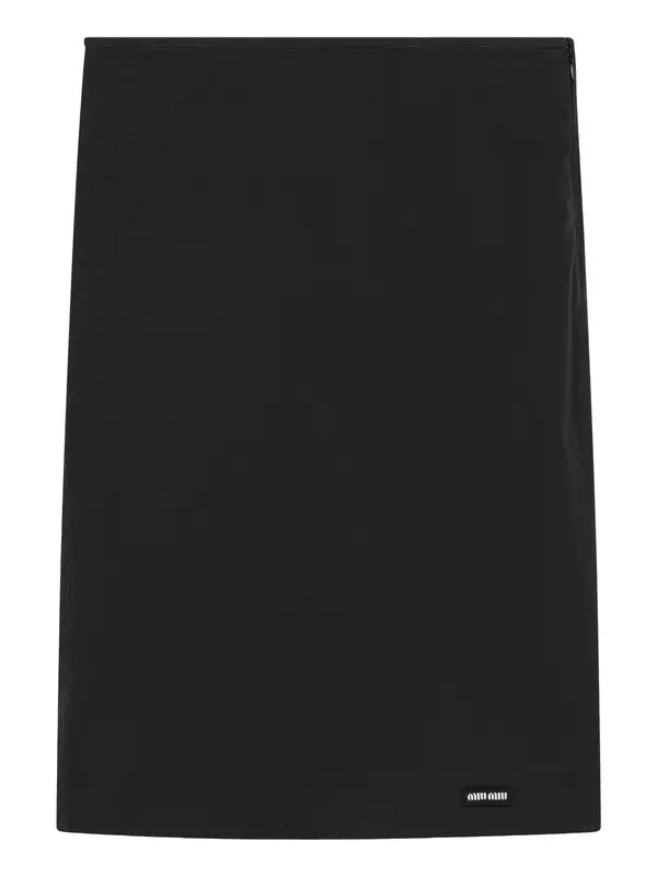 Miu Miu Stretch Poplin Pencil Skirt - Black