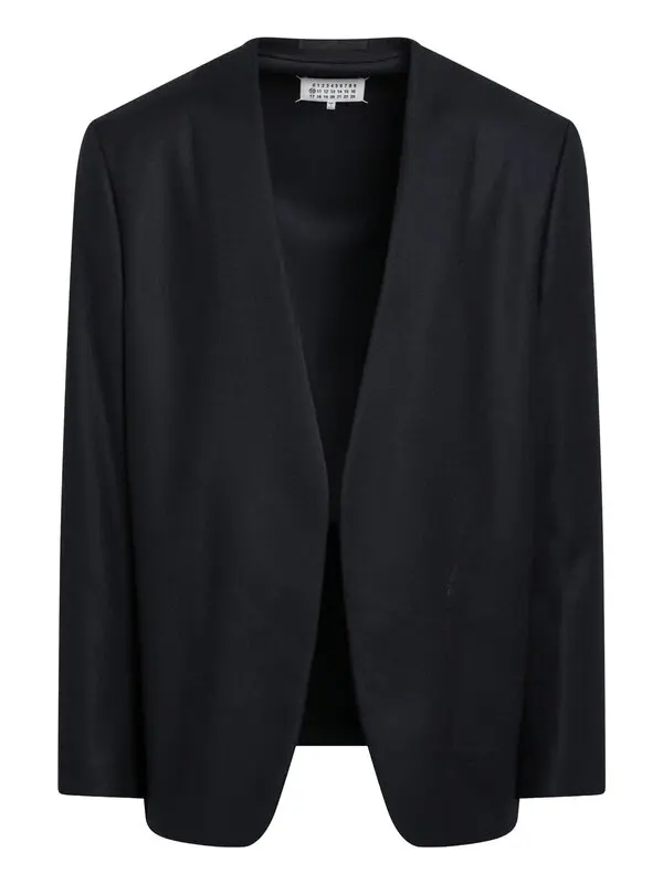 MAISON MARGIELA Single Breasted Virgin Wool Jacket - Blue