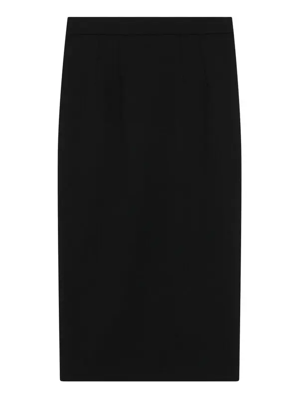 Dolce & Gabbana Virgin Wool Midi Skirt - Black