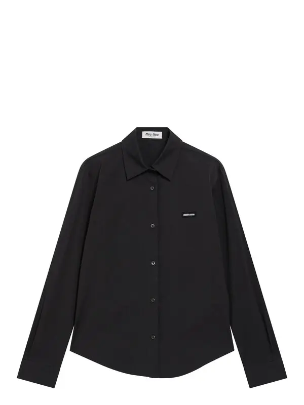 Miu Miu Stretch Poplin Shirt - Black