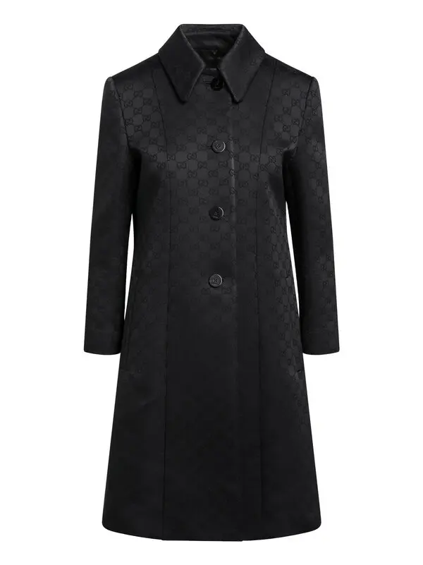 Gucci Gg Jacquard Viscose Coat - Black