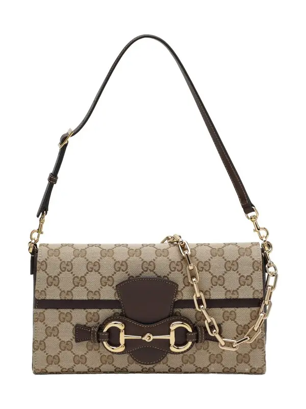 Gucci Horsebit Ristretto Medium Shoulder Bag - Cream