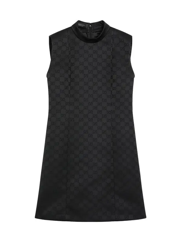 Gucci Gg Jacquard Viscose Dress - Black