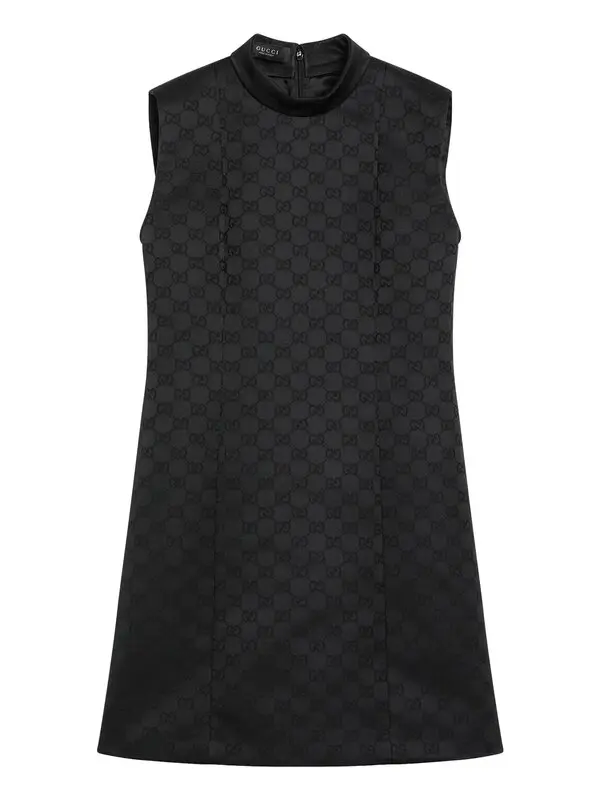 Gucci Gg Jacquard Viscose Dress - Black