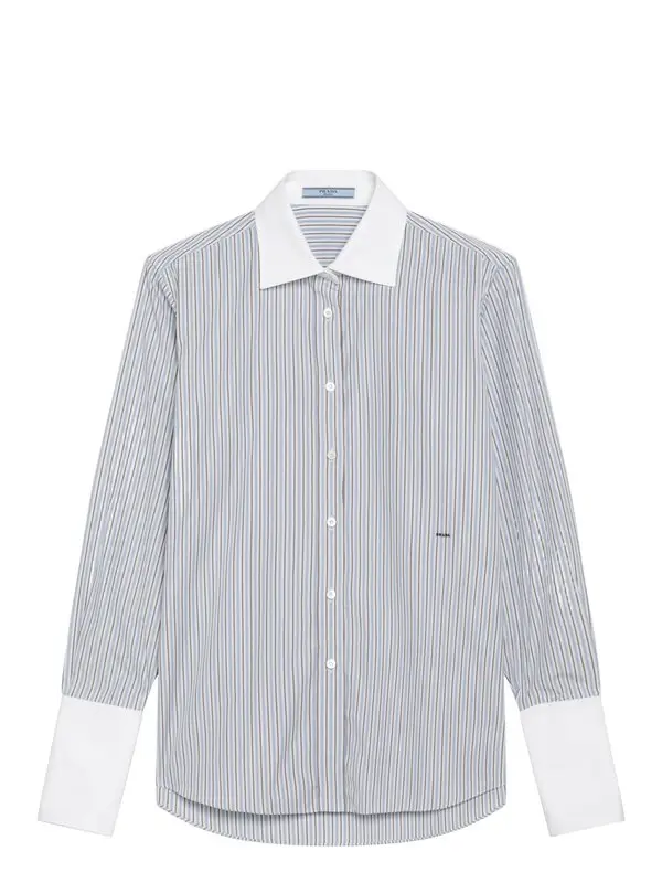Prada Striped Cotton Shirt - Blue
