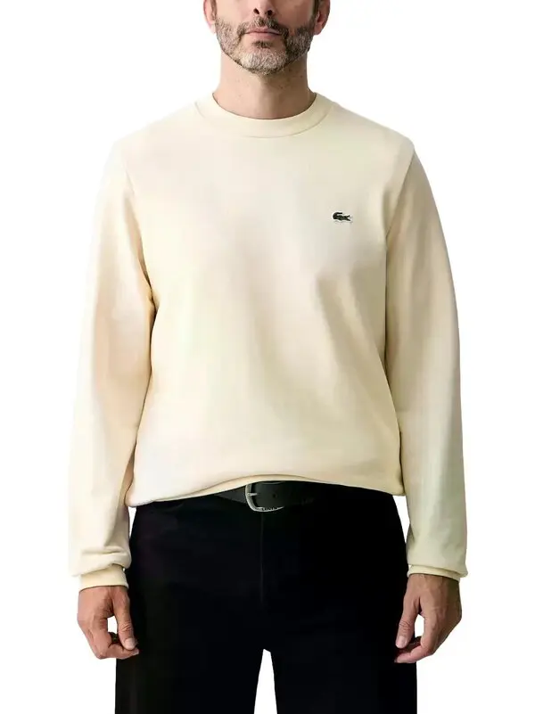 Lacoste Logo-patch Crew Neck Sweater - Neutrals