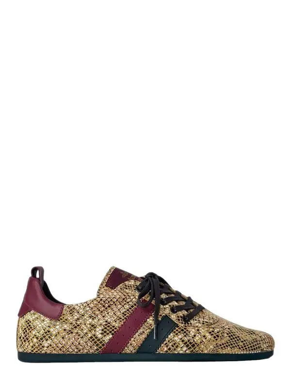 VIVIENNE WESTWOOD Drunken Snakeskin-effect Lace-up Sneakers - Neutrals