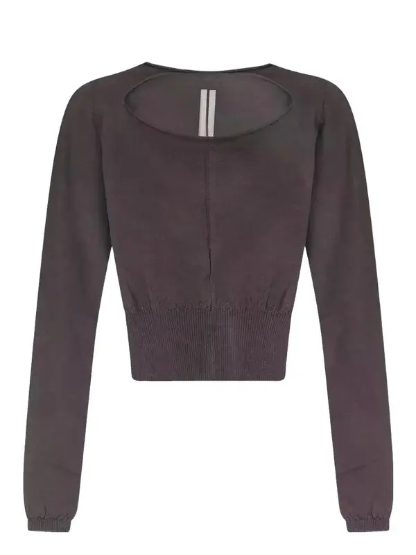 Rick Owens Cropped Ribbed-trim Sweater - Grey