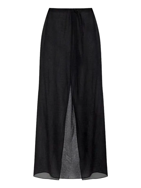 Balmain Monogram Chiffon Beach Trousers - Black