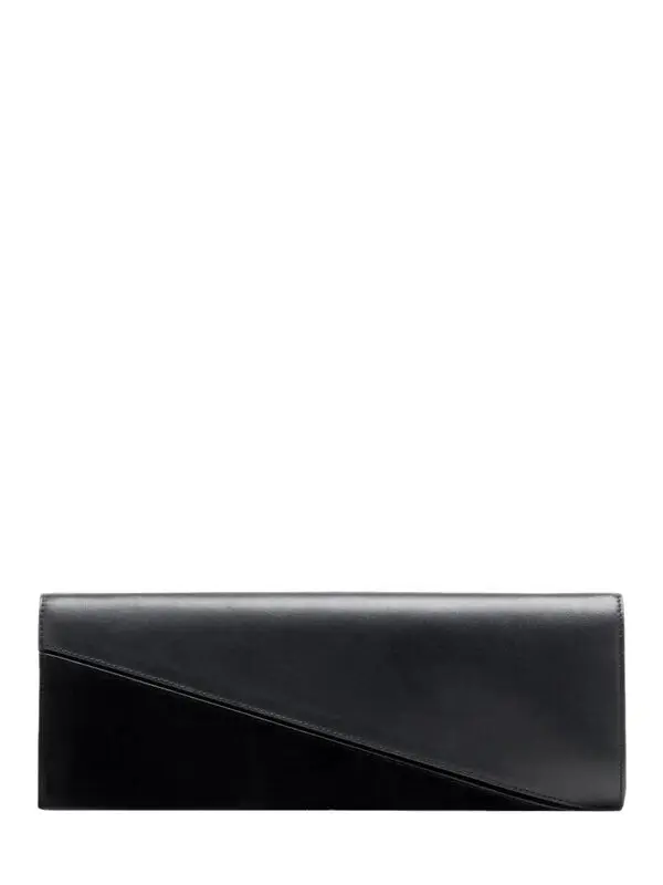 Proenza Schouler Hex Clutch In Smooth Calf And Lux Suede - Black