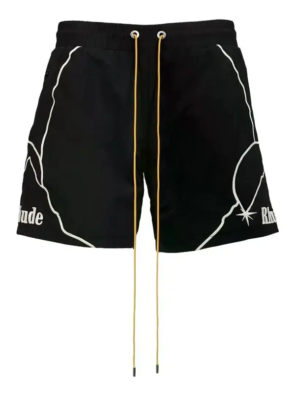 Rhude Embroidered Shorts - Black