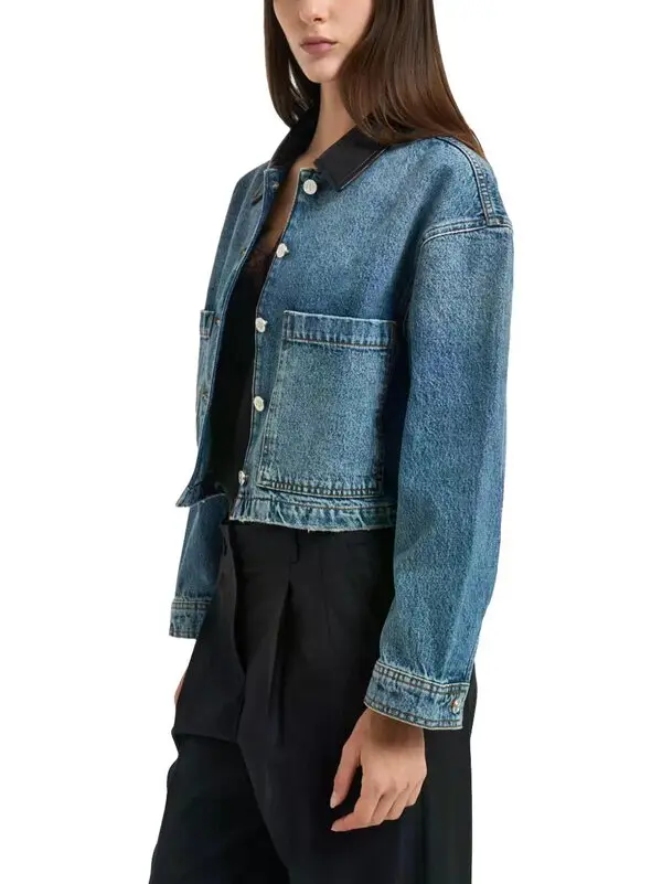 ANINE BING Yuma Cropped Utility Jacket - Blue