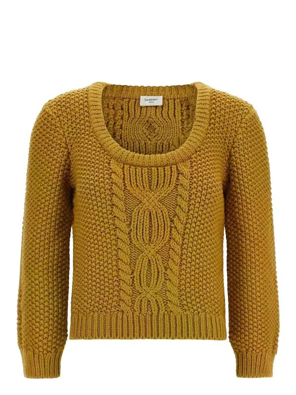 Saint Laurent Wool Cable-knit Sweater - Yellow