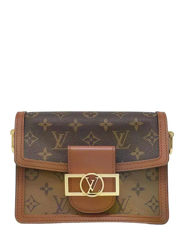 LOUIS VUITTON Monogram Reverse Mini Dauphine Satchel - Brown