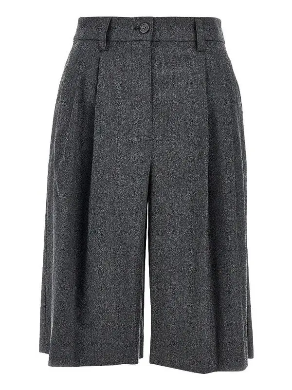 Emporio Armani Flannel Bermuda Shorts With Pinces - Grey